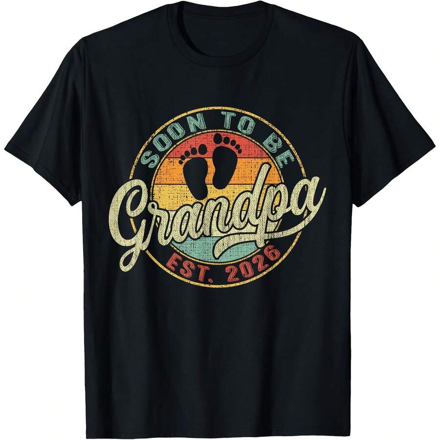 Mens Soon To Be Grandpa 2026 Pregnancy Expecting Baby Grandfather T ...