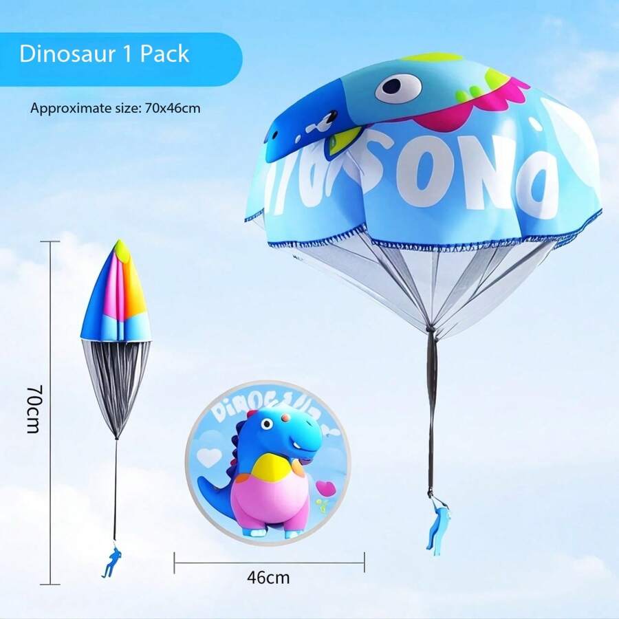 1pc Hand Throw Parachute Toy, Yellow Duck, Frog, Dinosaur Airdrop ...