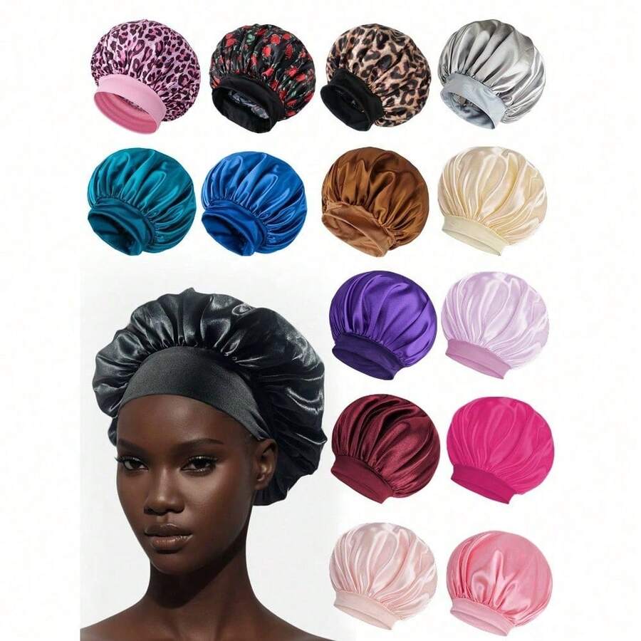 1pc Satin Sleeping Cap,Adjustable Sleeping Cap,Ladies And Gentlemen ...