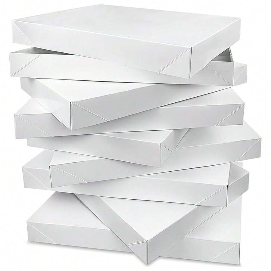 8 PCS White Gift Boxes With Lids Sizes 11'' X 7.'' For Birthdays ...