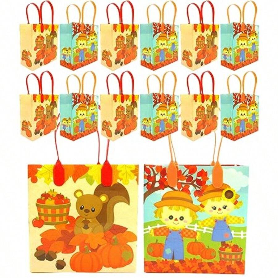 DThanksgiving Fall Harvest Party Favor Treat Bags Goodie Bags With ...