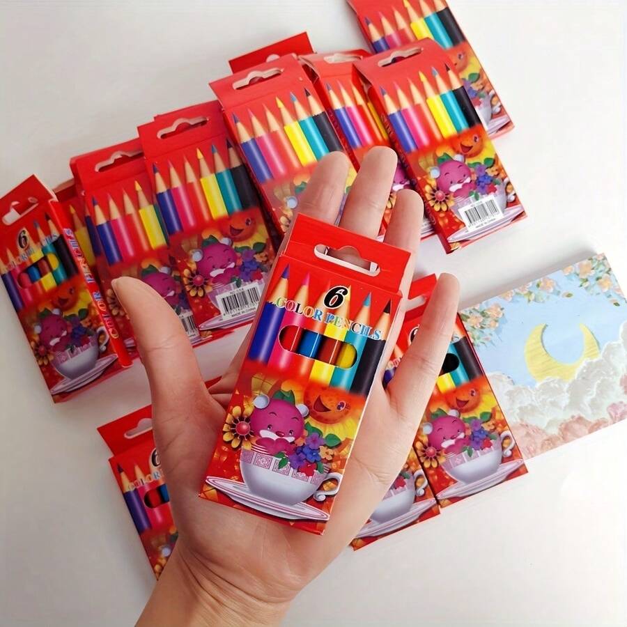 Pencil Color 6 Colors Mini Cartoon Colored Lead Drawing Set, Graffiti ...