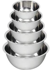Juego de Tazones para Mezclar de 5 Piezas, Bowls de Acero Inoxidable ...