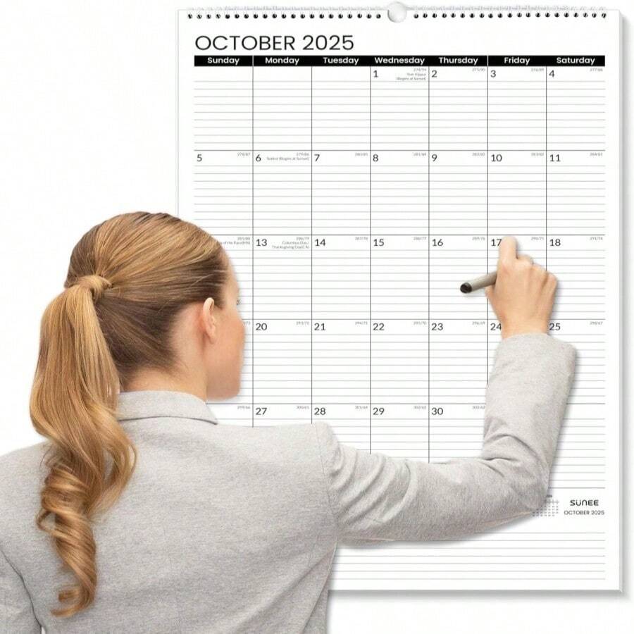 Calendario de pared SUNEE 2025-2026 Grande 57,8 cm x 39,4 cm ...