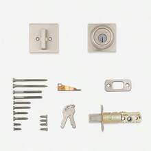 Kwikset 660 Contemporary Deadbolt Deadbolt Lock Satin Nickel Square ...