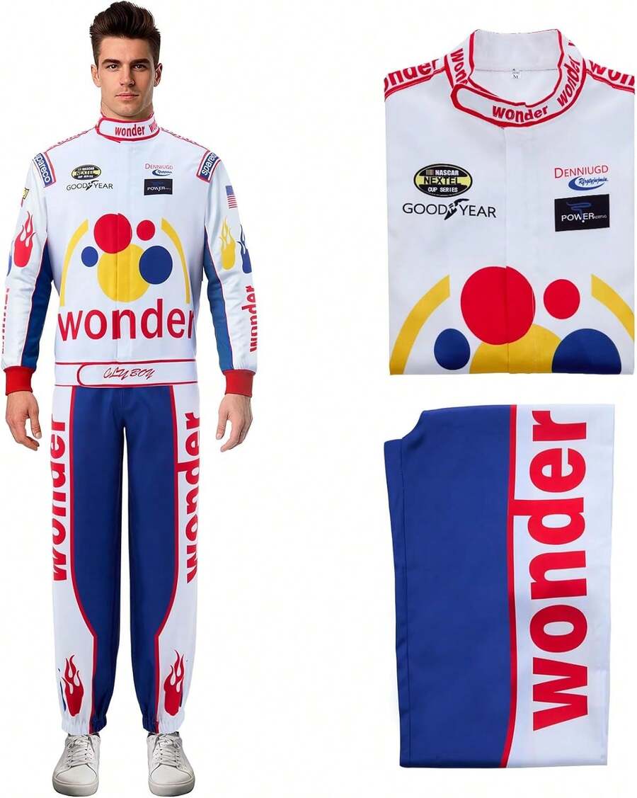 HalloweenAdult Unisex Halloween Race Car Driver Costume,Ricky Racing ...