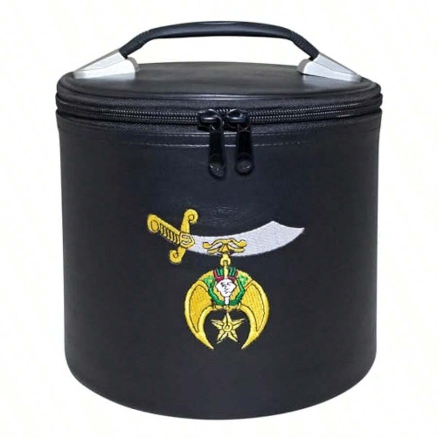 Masonic Shriner Fez Hat Cap Case Black Imitation Leather Display ...