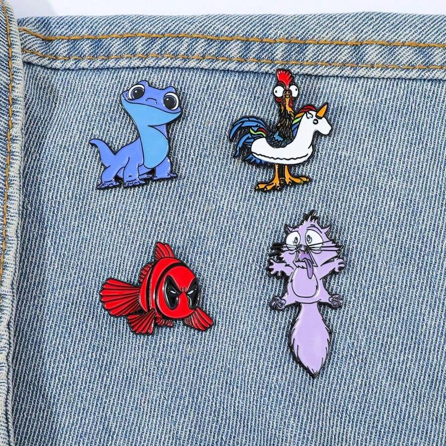 Disney 1/4 Pcs Anime Cartoon Brooch Creative Frozen Moana Character ...