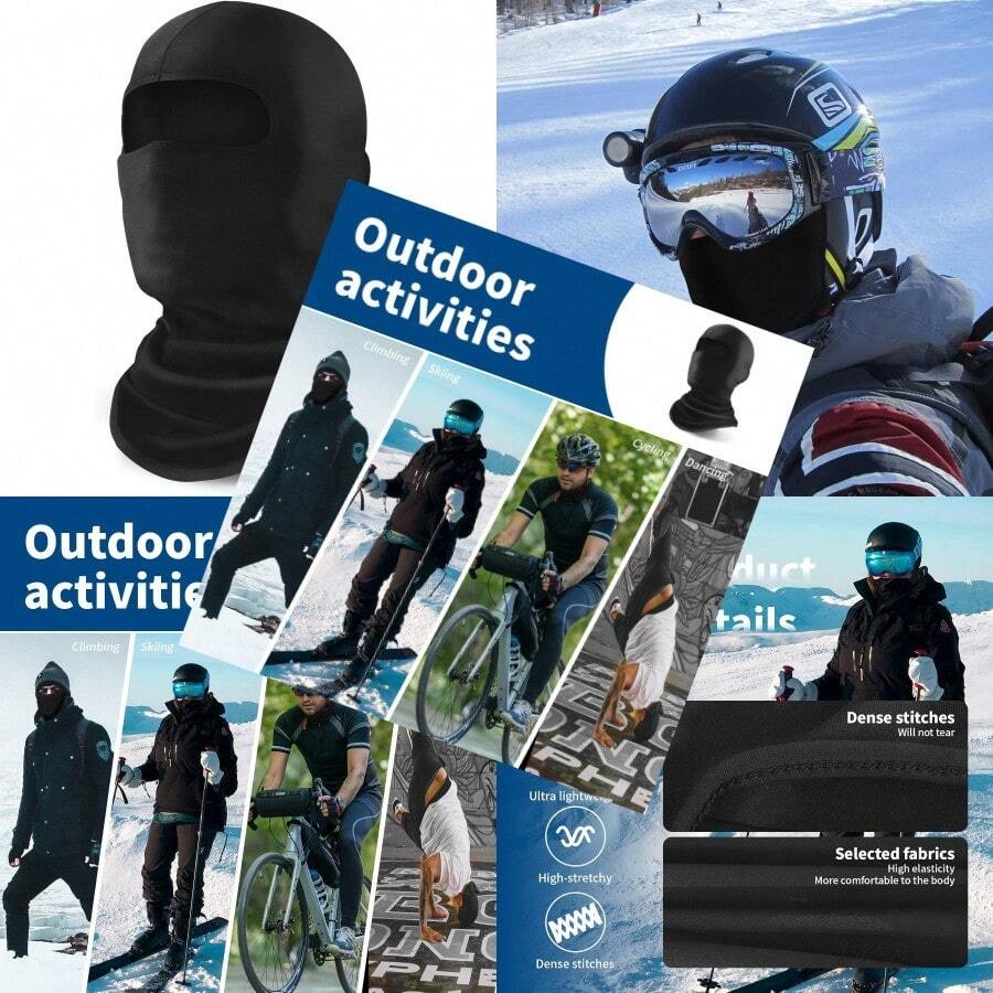 UPF 50+ Balaclava Ski Mask Motorcycle UV Protector Motorcycle Helmets ...