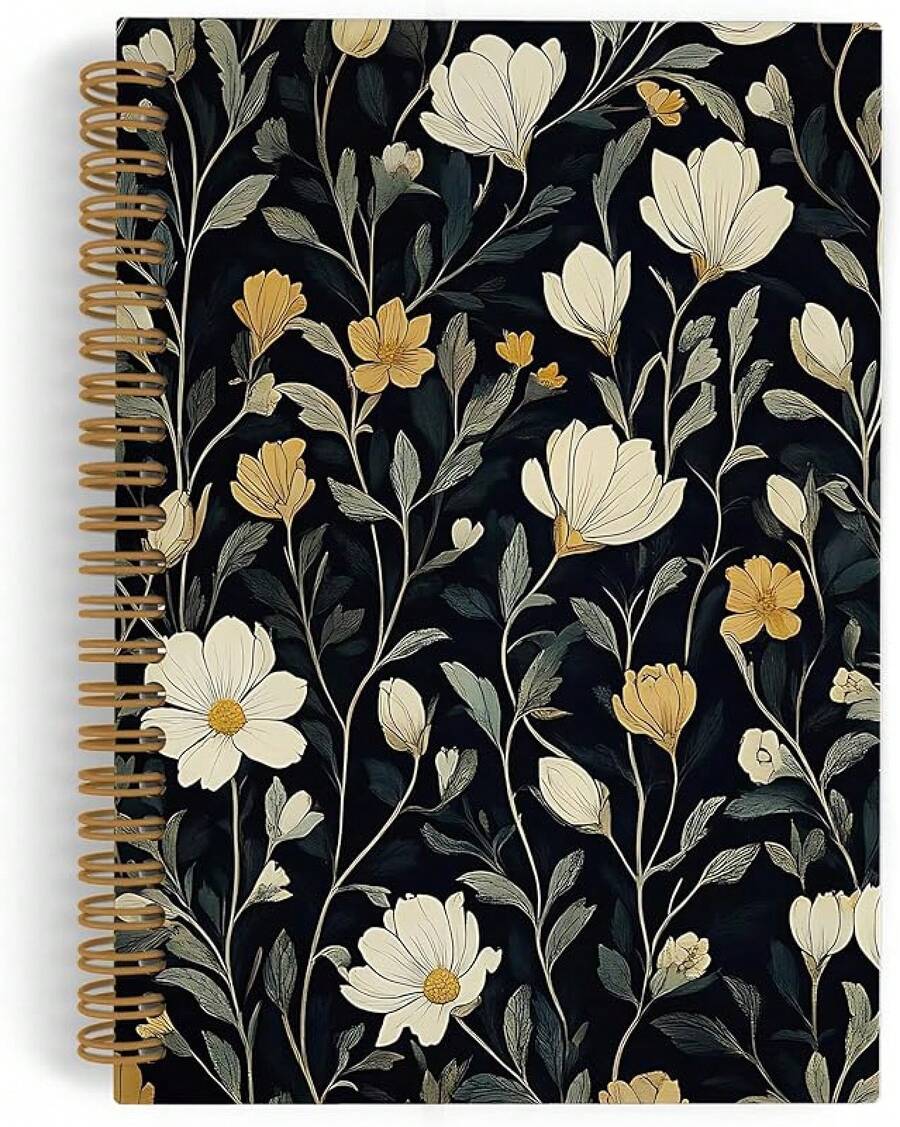 Vintage Floral Notebook, Flower Journal Notebook, Dark Wildflowers ...
