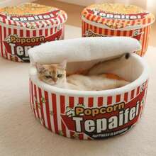 1 Stück halb-geschlossenes Katzenbett, warm im Winter, geeignet für ...