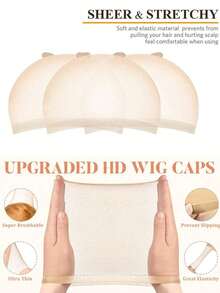 Transparent HD Wig Cap For Women, Stretchy Nylon Wig Cap, Invisible ...