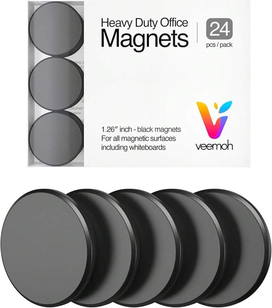 24-Piece Veemoh Heavy Duty Office Magnets Pack - Office, Kitchen ...