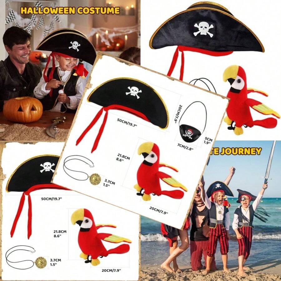 Pirate Hat Pirate Costume Accessories Halloween Costume Party Dress UP ...