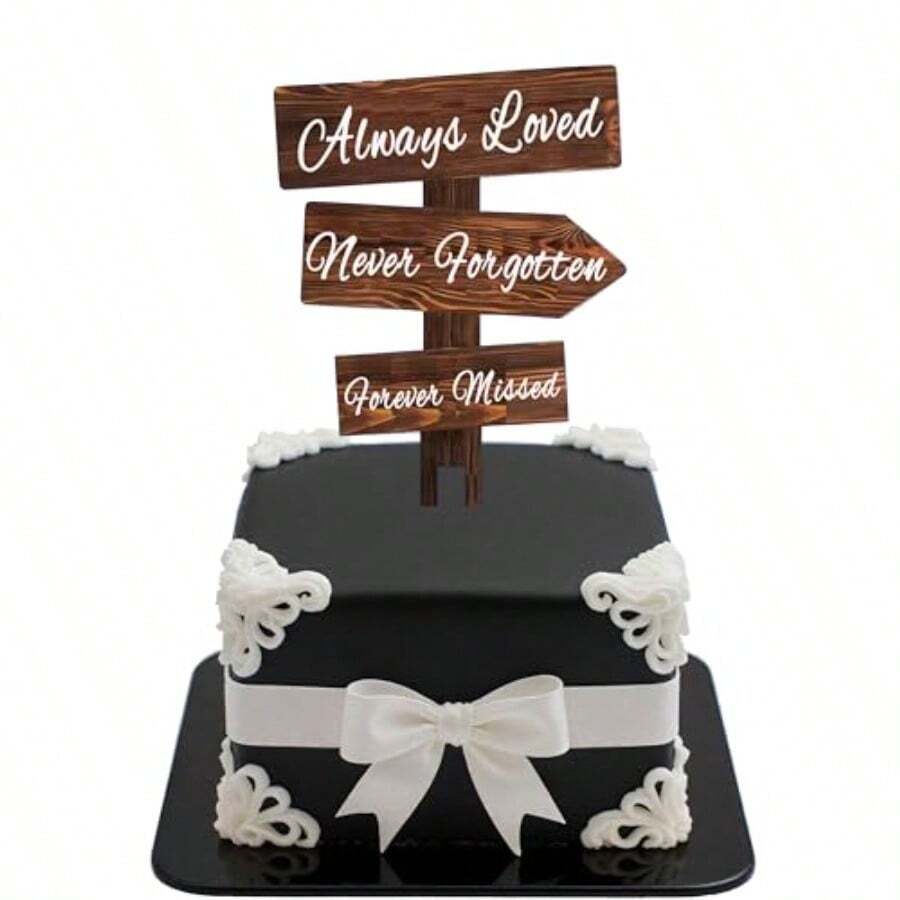 DMemorial Cake Topper Funeral Themed Party Decorations Woden ...