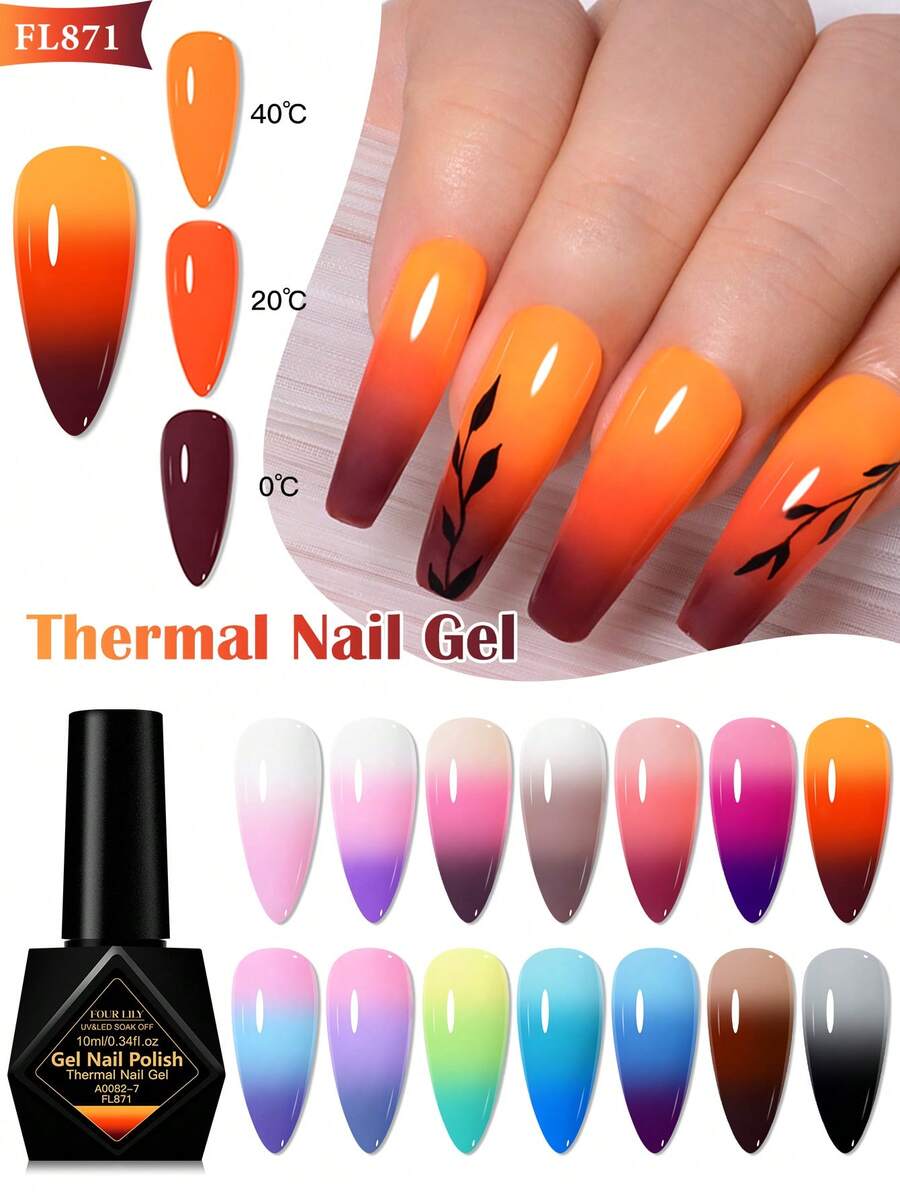FOUR LILY 10ml Halloween-Themed Hot Nail Polish Temperature-Changing ...