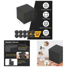 10 Pack Of 4x4x4 Inch Black Box With Lid, Paper Suitable Wedding ...