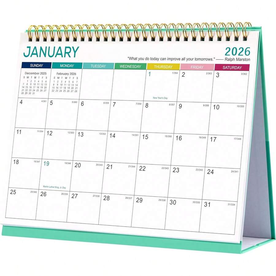 2026 Desk Calendar - 2026 Calendar, Jan. 2026 - Dec. 2026, 9.8" X 8.3 ...