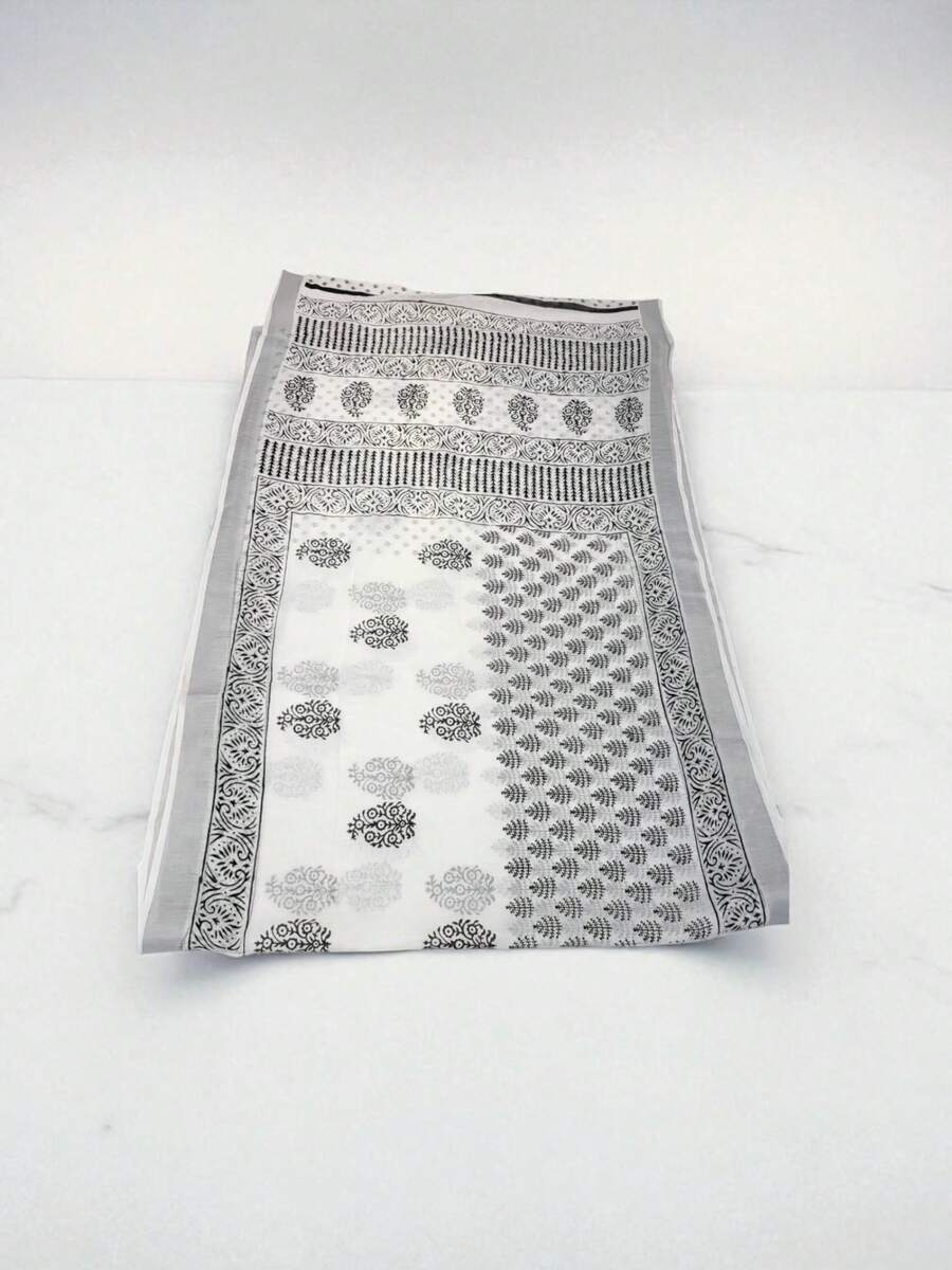 Traditional Soft Linen Print Saree For Cultural Look, Cultural Wear For ...