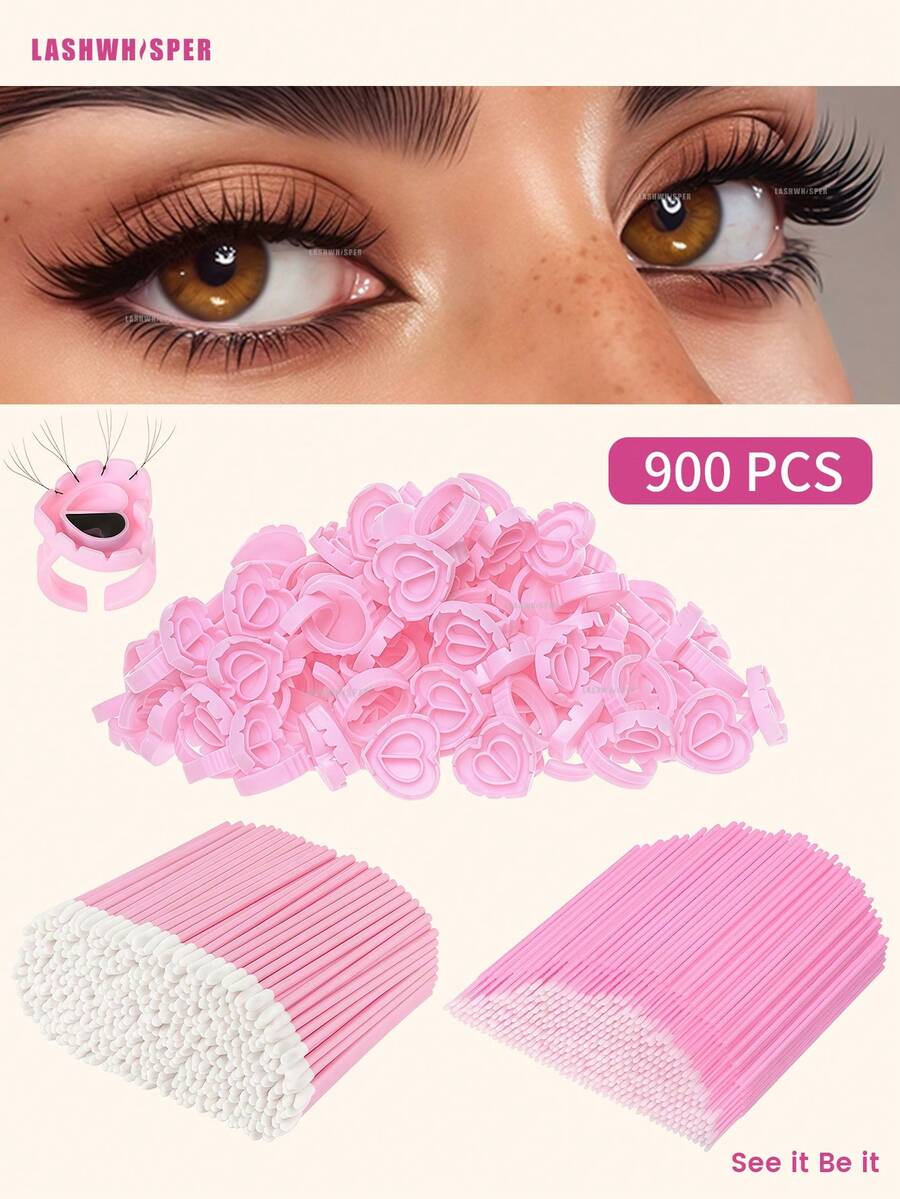 Eyelash Extension Kit – Lash Glue Ring, Eyelash Bursh & Microswabs, Makeup Tools For Perfect ...