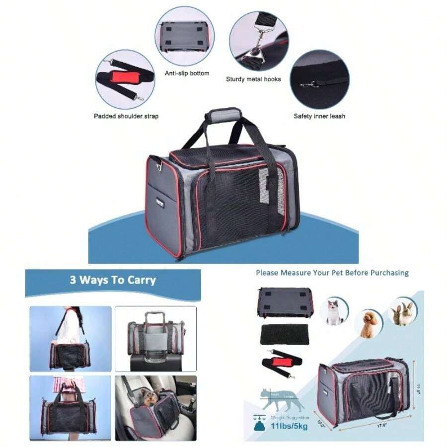 Soft - Sided Kennel Small Dogs, Cats, Puppy, Airline Approved Carriers ...