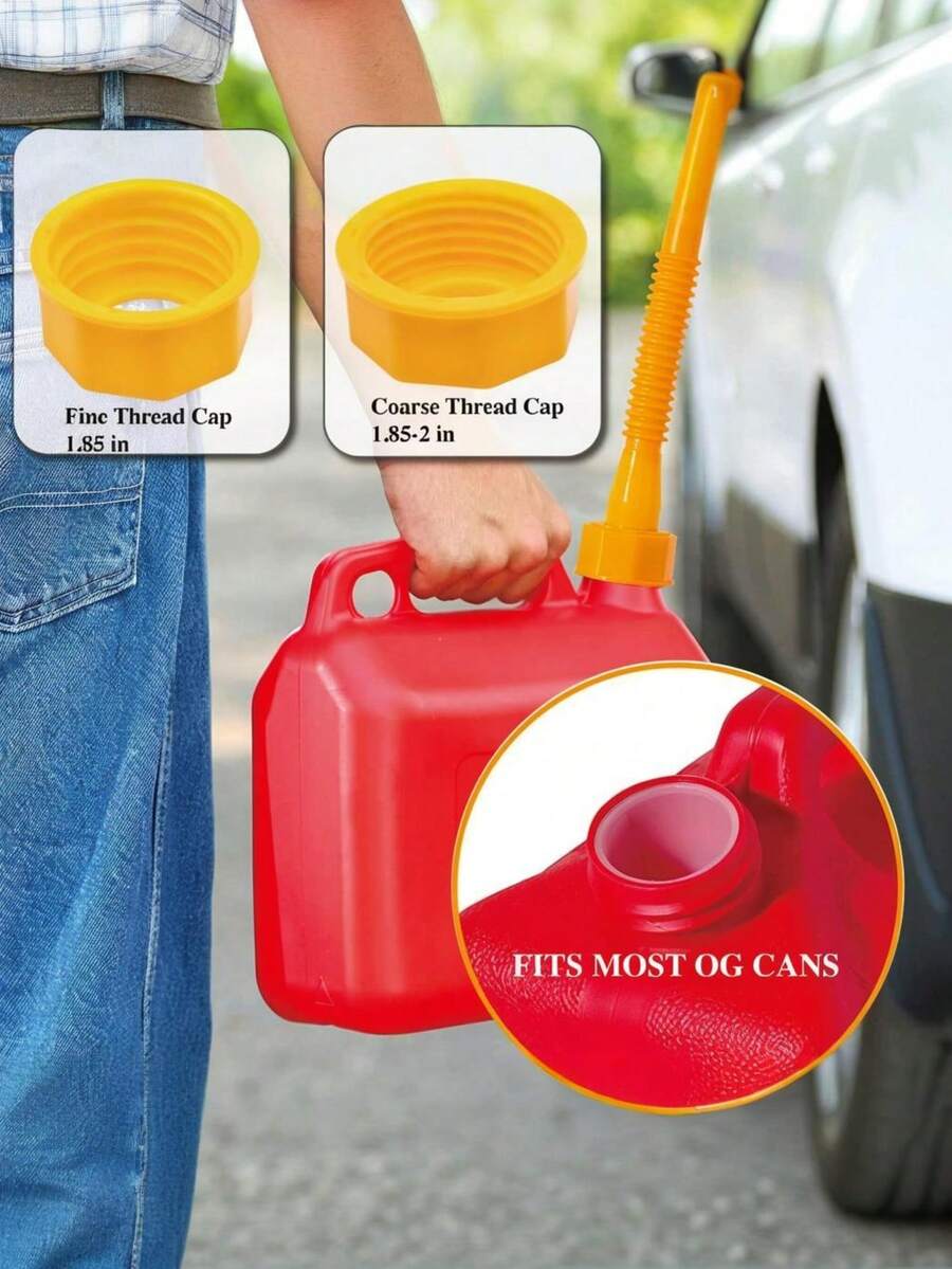 Yellow Gas Can Nozzle Kit - Universal Fit For 1/2, 2, 5 & 10 Gallon ...