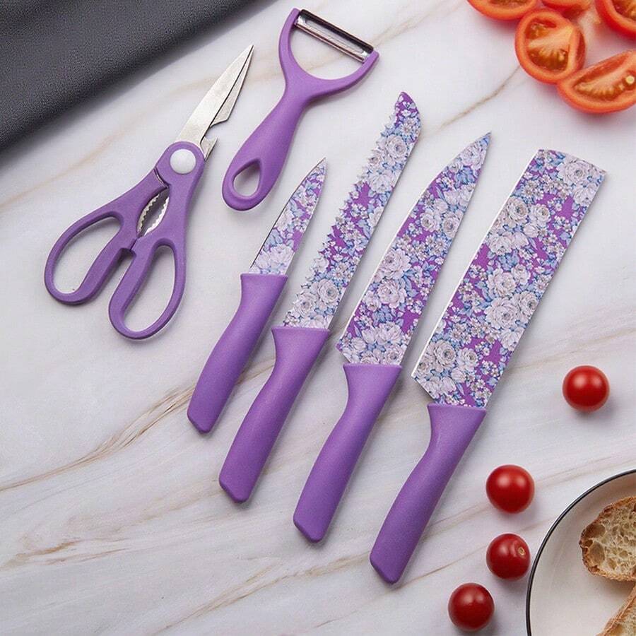 6-Piece Set Of Kitchen Knives Made Of Stainless Steel And Featuring ...