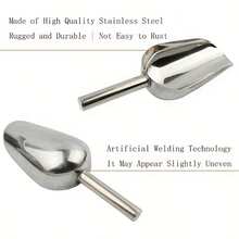 Stainless Steel Ice Scoop Round Bottom Bar Ice Flour Metal Utility ...