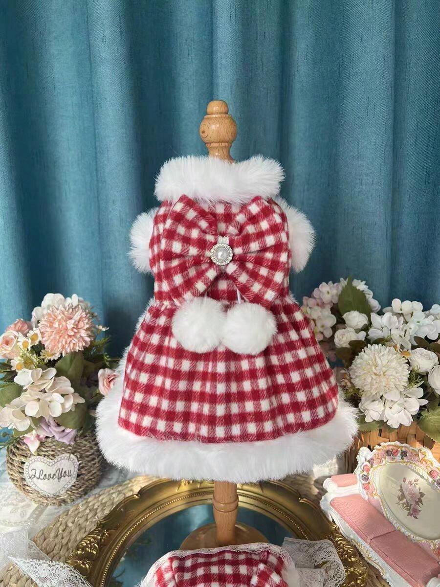 Handgefertigter Prinzessinnen-Kleid Karomuster Jumpsuit für kleine ...