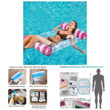 JUXIAO 5 Pack Upgrated XL Pool Floats, 4 - In - 1 Hammock, Lounge Chair ...