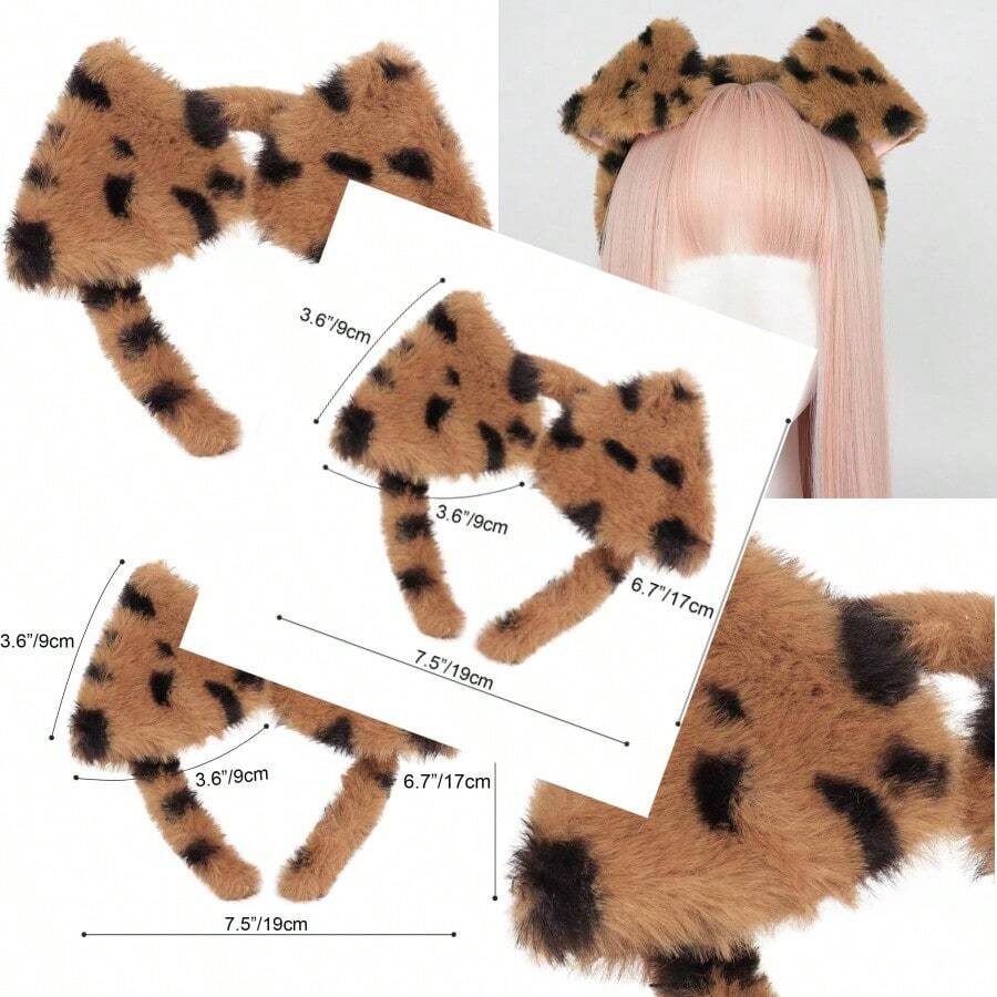 Dalmatian Puppy Dog Ears Headband Fluffy Cartoon Hair Hoop Headwear ...