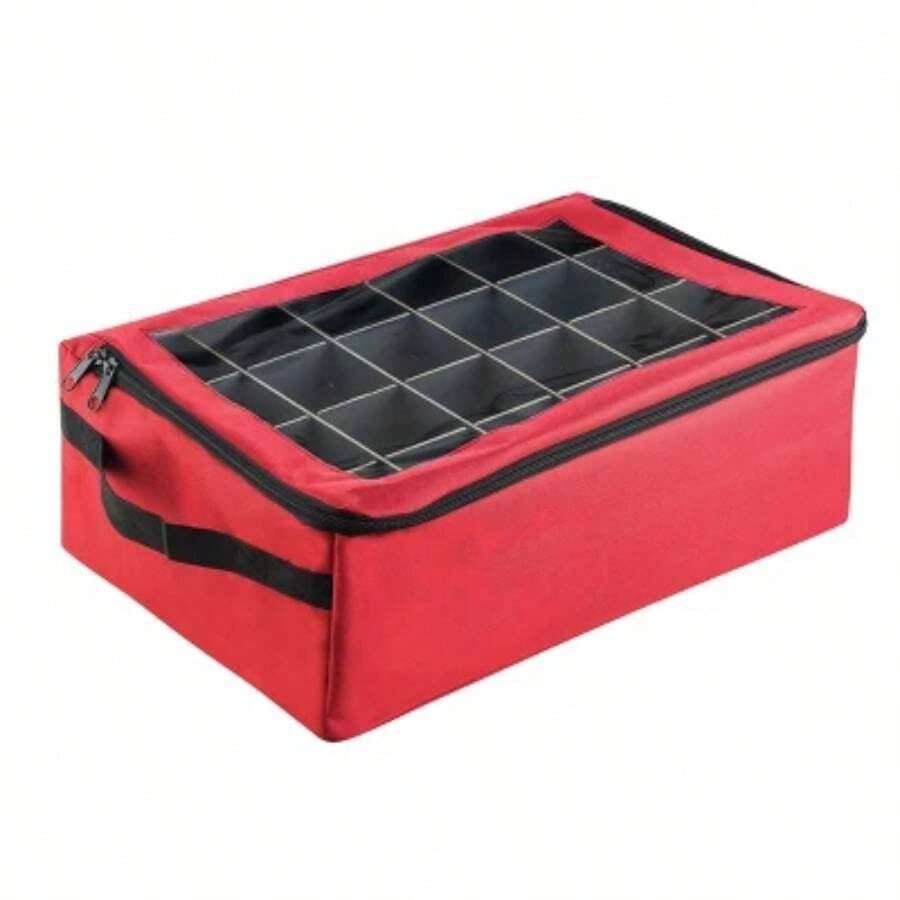 Tiny Tim 48 Ornament Storage Box Red | SHEIN USA