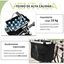 18L de Canasta para Bicicleta, Extraíble Bicicleta Manillar Cesta ...