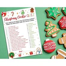 Pink Pixie Studio 15 Christmas Cookie Quiz Game Cards- Holiday Party ...