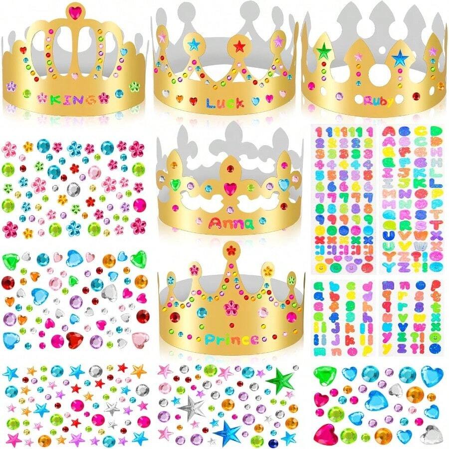 Gold Paper Crowns Diy Birthday King Crowns Craft To Decorate Paper ...