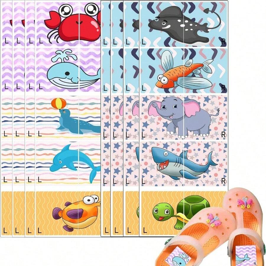 Shoe Stickers Left Right Sole Stickers 50 Pieces Animal Waterproof ...