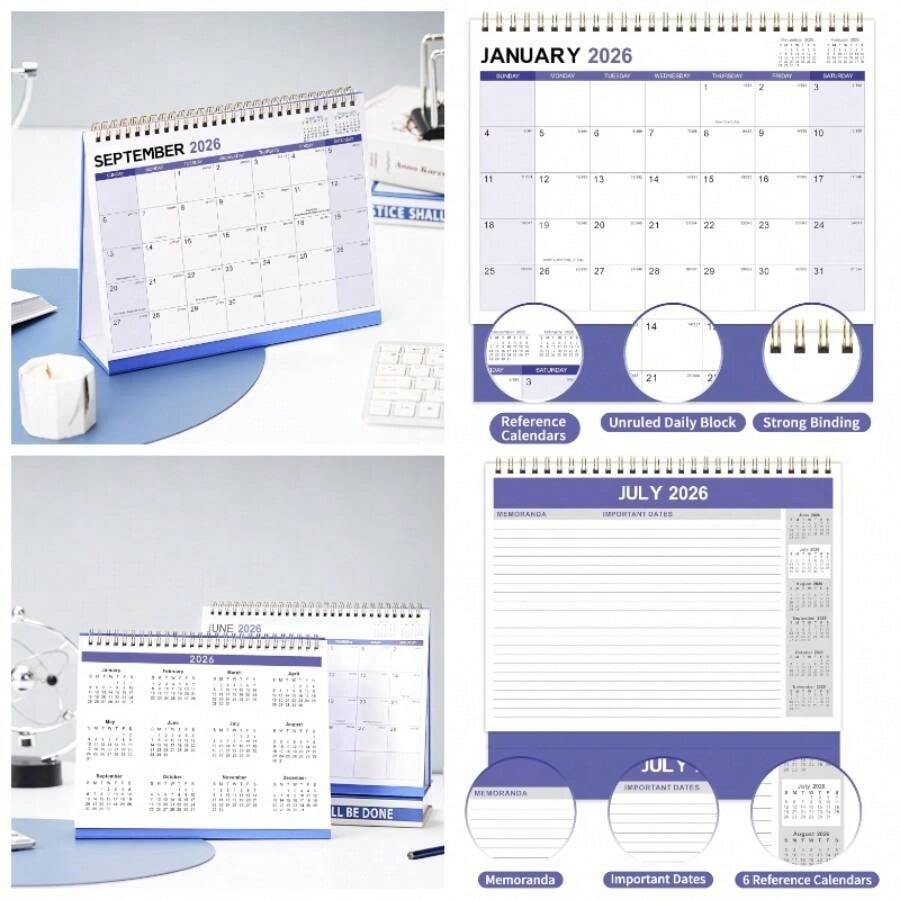 2026 Desk Calendar - Desktop Calendar 2026, Jan. 2026 - Dec. 2026, 12 ...