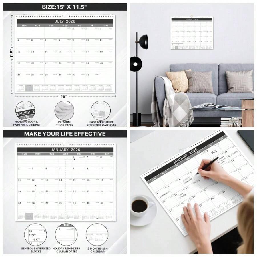 2026 Wall Calendar, Large Wall Calendar 2026 From January 2026 To ...