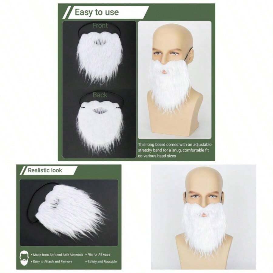 Mustache Men Beard With Elastic Band Adult Costume Hair Cosplay Party ...