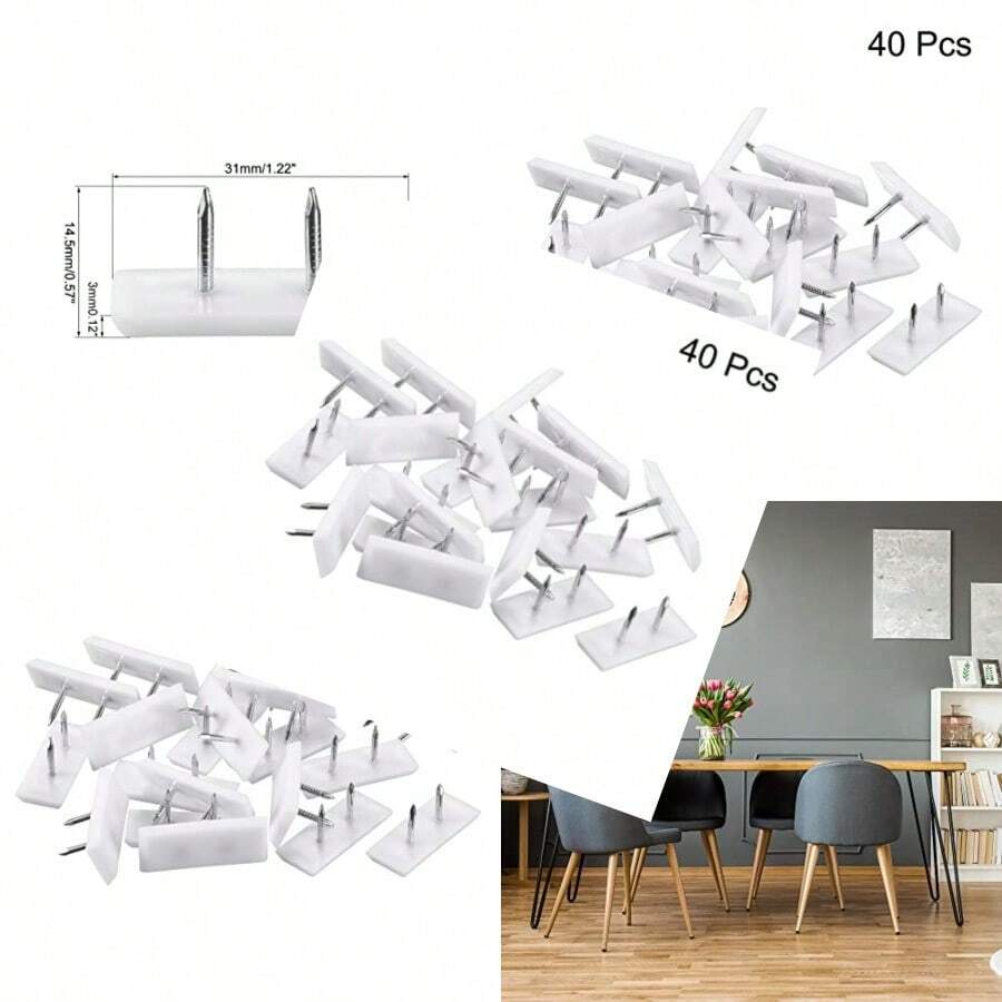 Uxcell Furniture Feet Nail Plastic Glide Nails Square Chair Table Leg ...