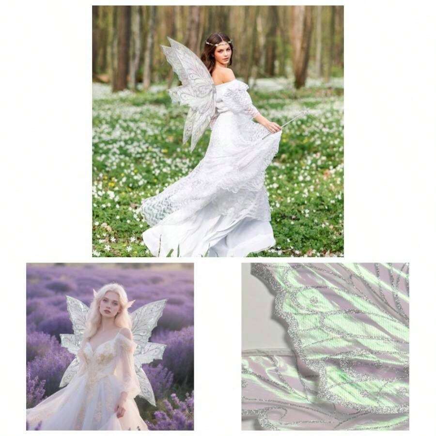 Large Fairy Wings Adult Women, 33x25 Iridescent Glitter Wings, Fairy ...