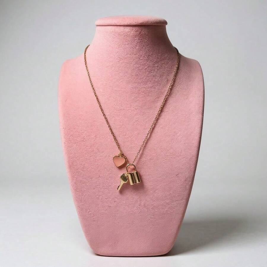 Collar fino de candado con llave y corazón, de amor eterno | Moda de Mujer | SHEIN México