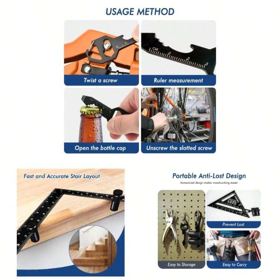 Red Tall Stair Gauges Set With Holder: A Non - Slip Guide Circular Saw ...