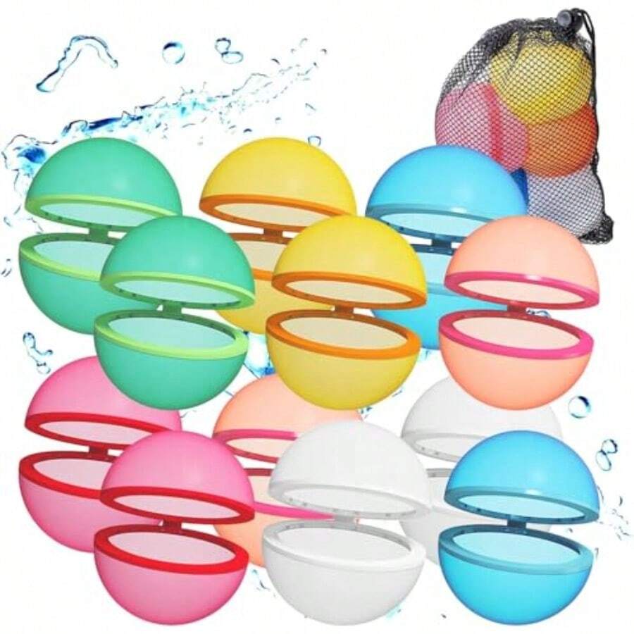12 Pcs Magnetic Reusable Water Balloons Fast Refillable For Outdoor ...