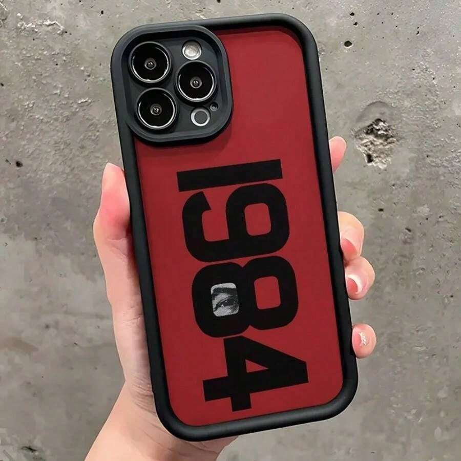 1984 cool simple art letter phone case suitable iPhone16 15 14 13 12 ...