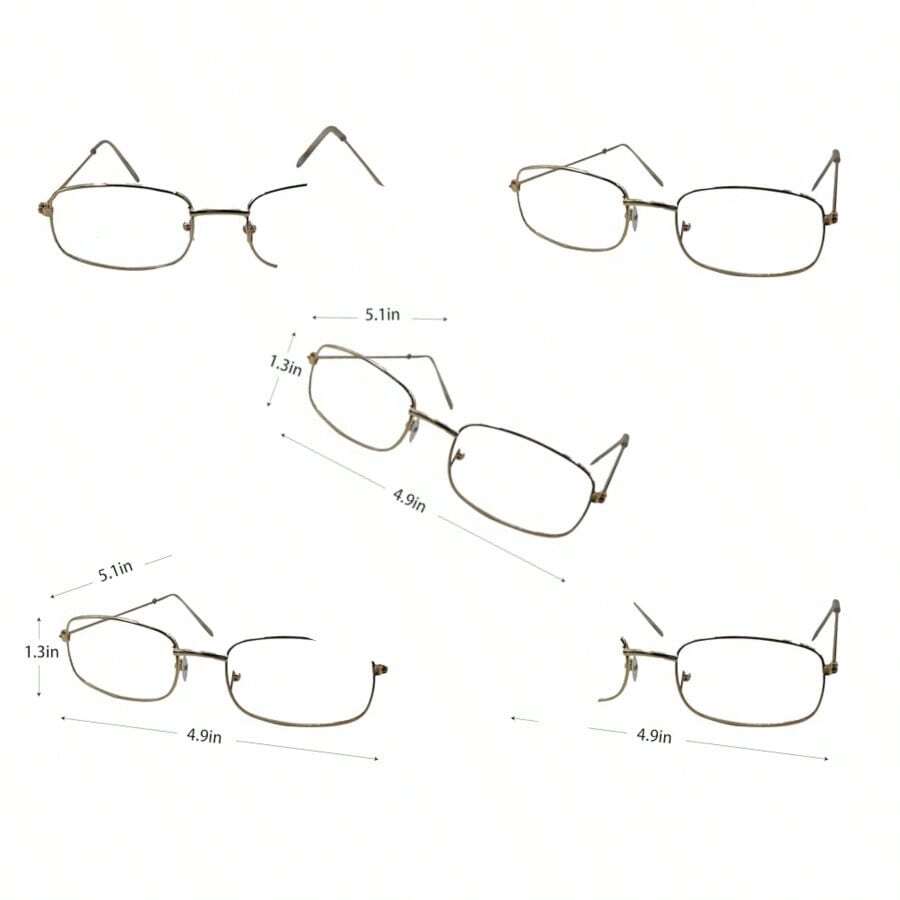 VIGUEUR Old Man Costume Glasses Rectangular Granny Dress Up Eyeglasses ...