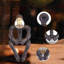 Kaj Hejmo Water Pipe Table Lamp Robot Style- Retro Industrial Steampunk ...