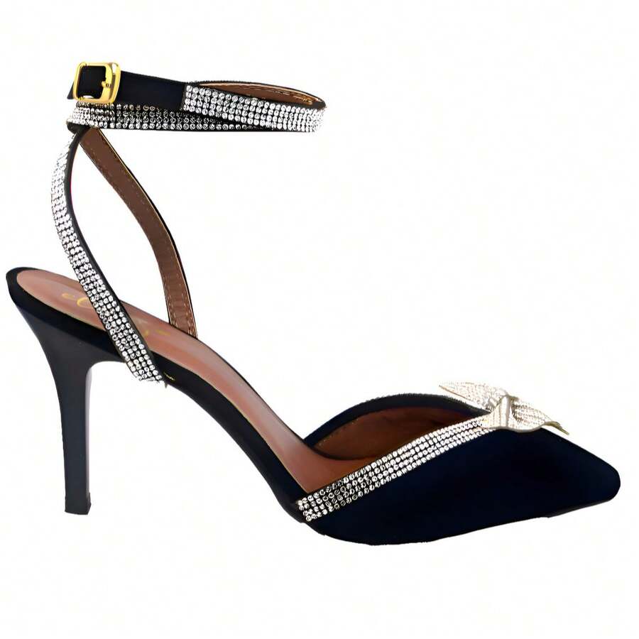 Women's Thin Heel Sandal With Rhinestones And Bow | Mode en ligne ...