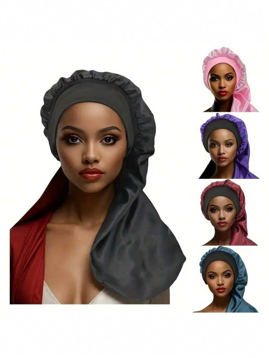 1pc Women's Satin Sleep Cap, Long Tube Hair Wrap, Extra Large Hair Turban, Suitable For Straight ...