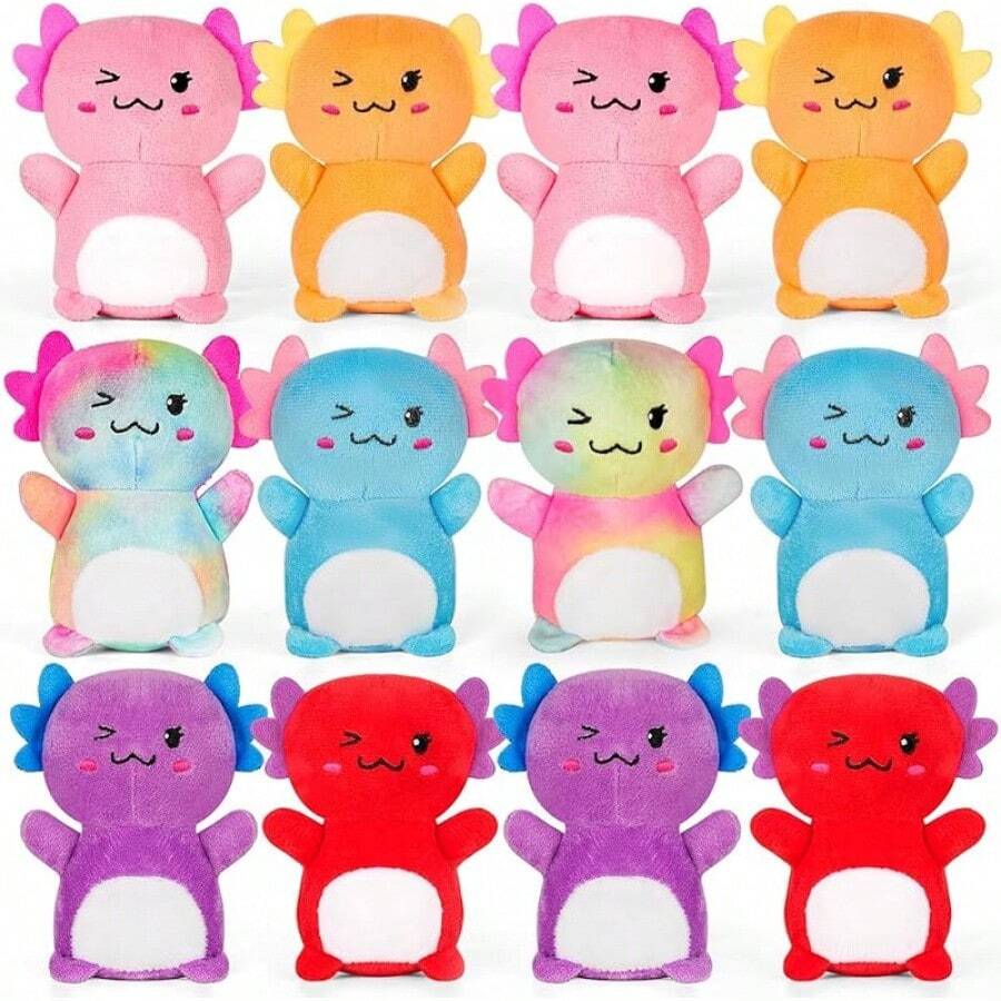 New12 Pcs Axolotl Plush Toy Set, Cute Animal Dolls, Girl Party Favors ...